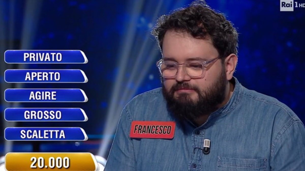 L'Eredità, Francesco ci riprova ma sui social è bufera