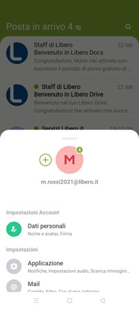 Libero Mail App, come aggiungere uno o più account e visualizzarli
