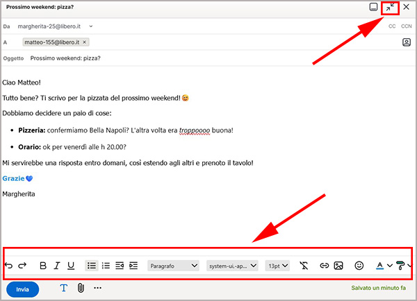 Come scrivere e inviare un’email con Libero Mail