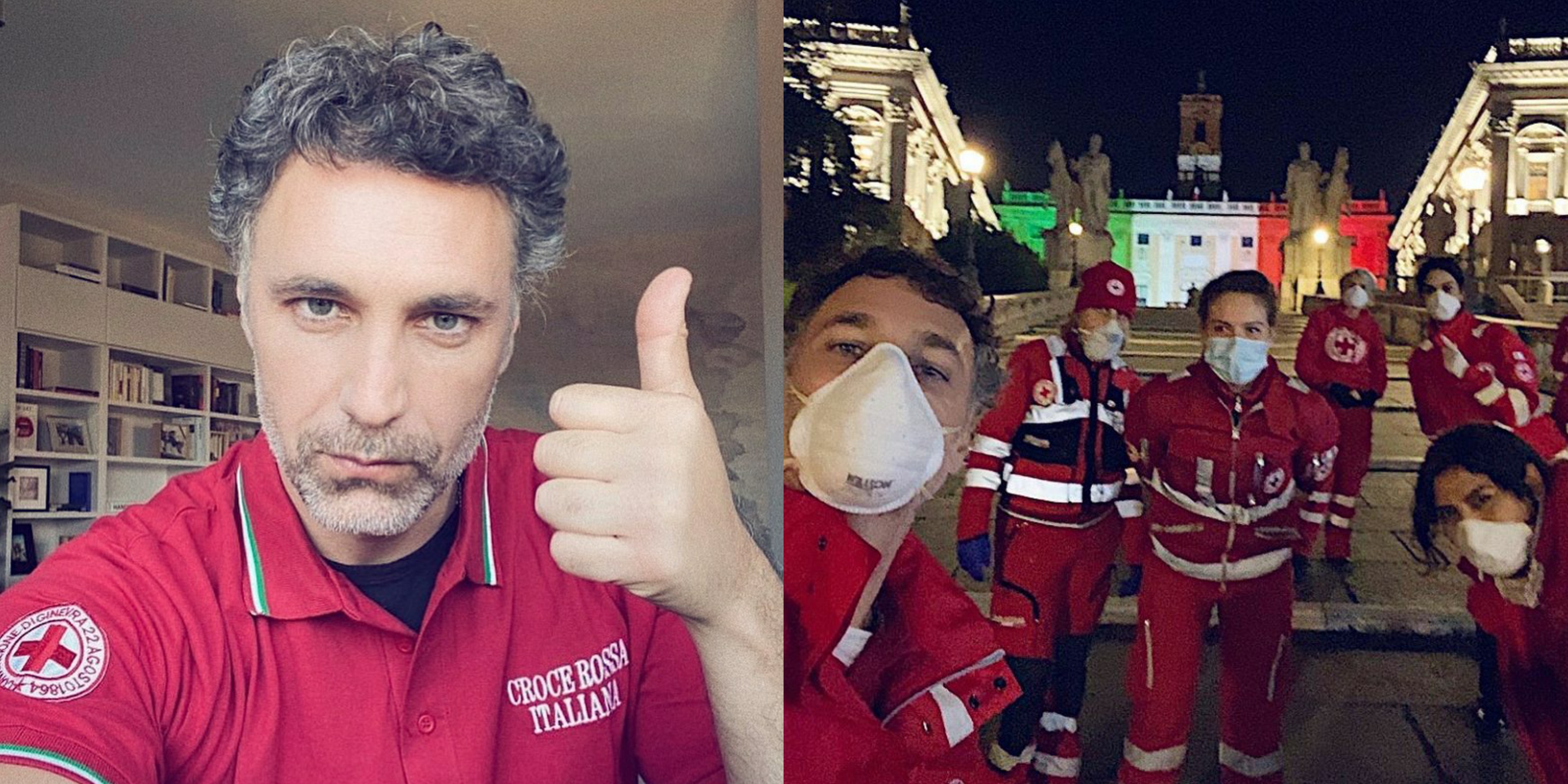 Coronavirus, Raoul Bova e Rocio volontari per la Croce Rossa