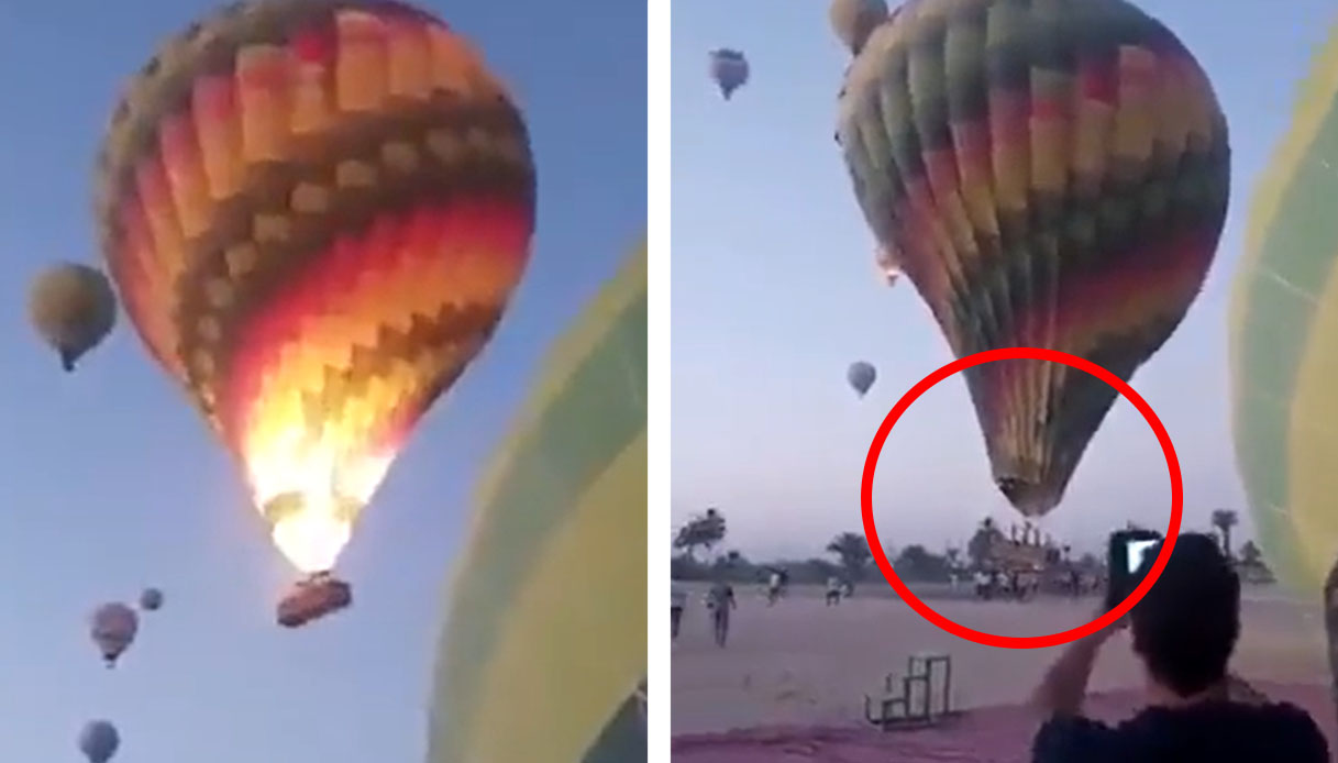 Mongolfiera precipita, la fiammata è spaventosa: il video