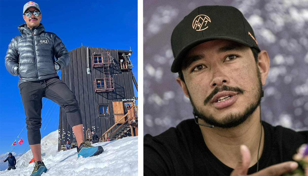 Nirmal Purja alla Capanna Margherita in scarpe da ginnastica e ...