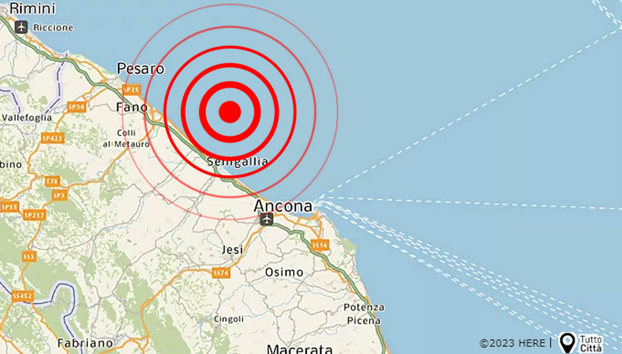 Scossa di terremoto tra Ancona e Pesaro di magnitudo 4.1: tremano ...