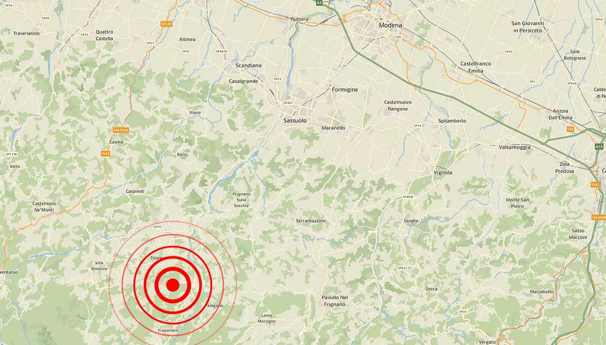 Scossa di terremoto a Frassinoro vicino Modena di magnitudo 3.2: sciame ...