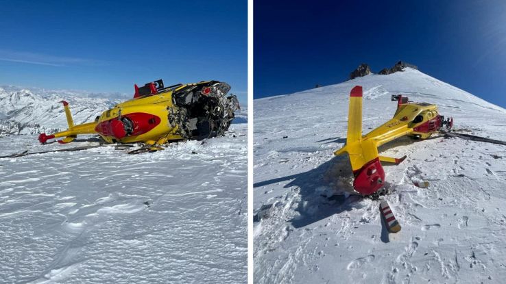 Elicottero caduto sul Monte Rosa vicino la Capanna Margherita, tutti ...