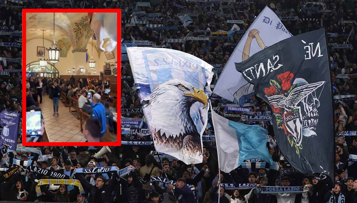 Tifosi della Lazio cantano cori fascisti e inneggiano al Duce nella ...