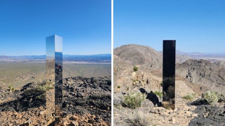 Monolite nel deserto a nord di Las Vegas, l'ultimo avvistamento misterioso era del 2020: i ...