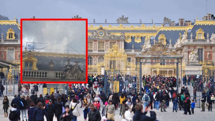 Reggia di Versailles evacuata per un incendio, fumo nero dal castello ...
