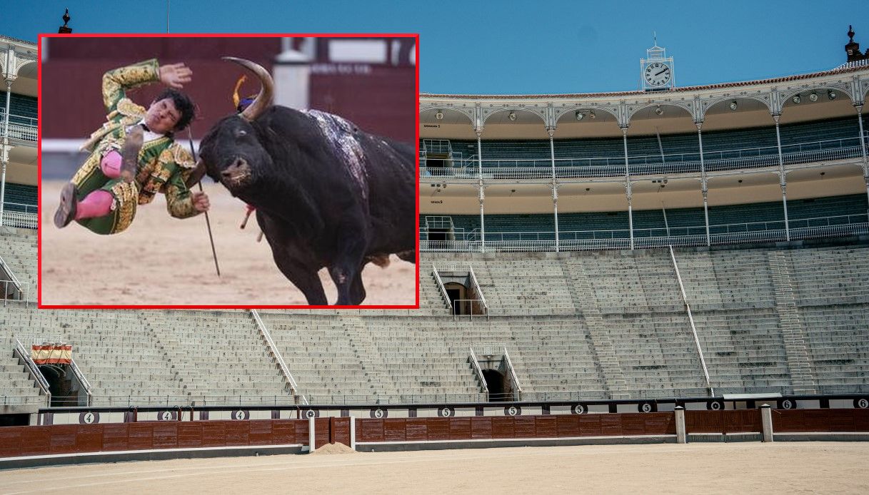 Il toro incorna il toreador alla Corrida di Madrid, Isaac Fonseca ...