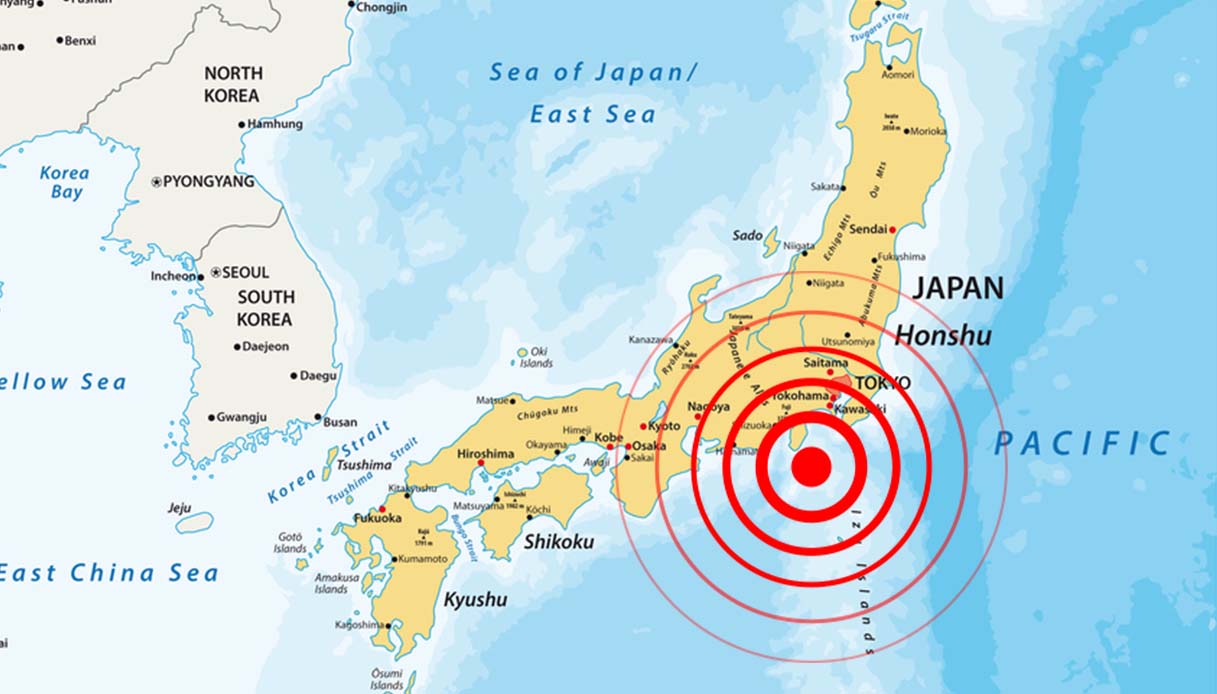 Scossa di terremoto di magnitudo 5.8 in Giappone, al largo dell'isola ...