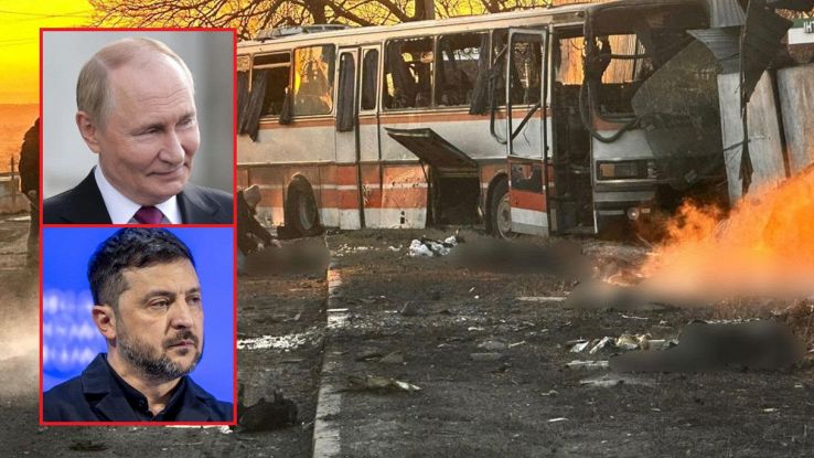 Guerra Russia-Ucraina, drone di Mosca colpisce un autobus nella regione ...