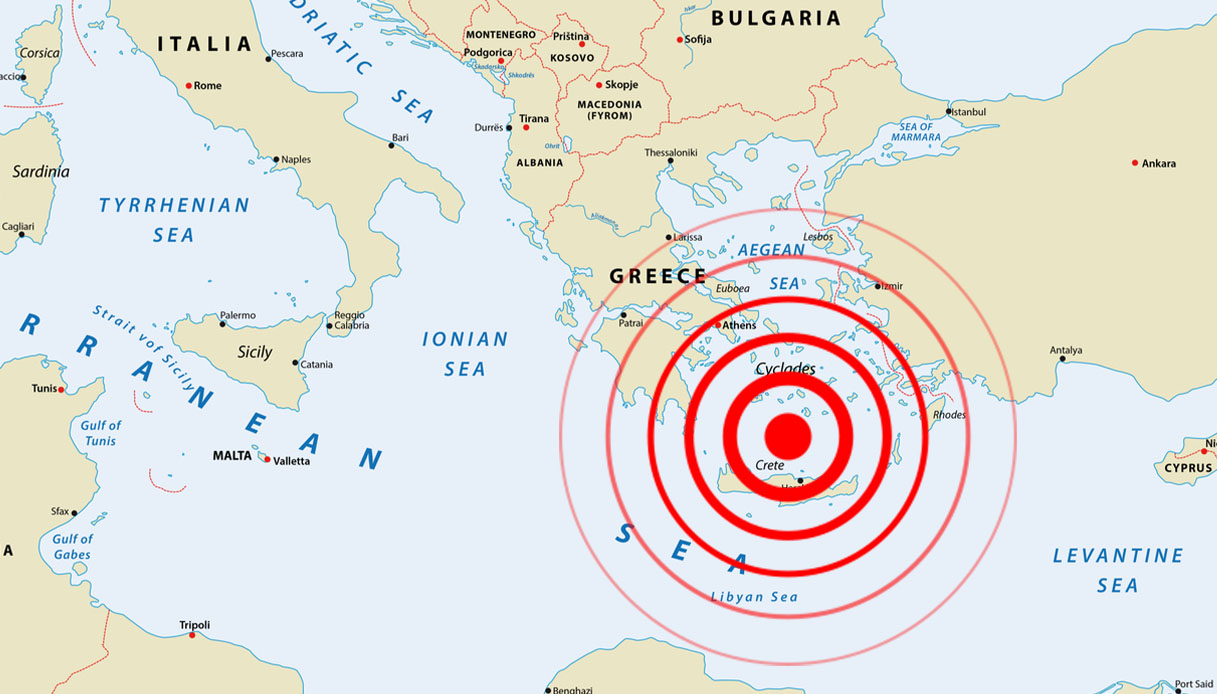 Terremoto a Creta, forte scossa di magnitudo 5,8 al largo della costa ...