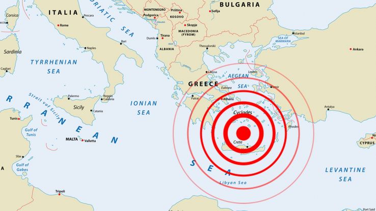 Terremoto a Creta, forte scossa di magnitudo 5,8 al largo della costa ...