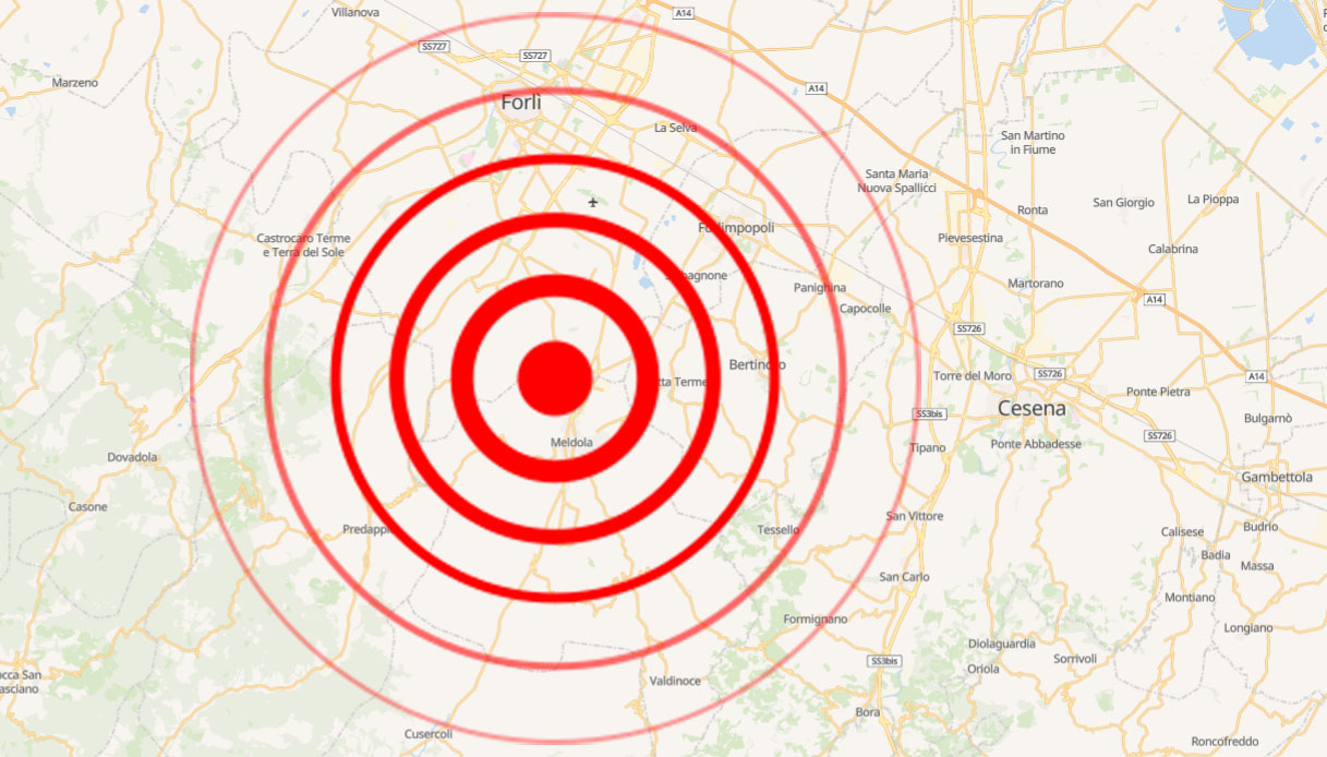 Scosse di terremoto a Meldola vicino Forlì, la più forte di magnitudo 3 ...