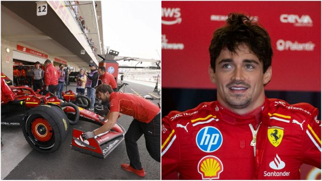 F1, il meccanico Ferrari Alessandro Fusaro cade a terra, Leclerc se la ...