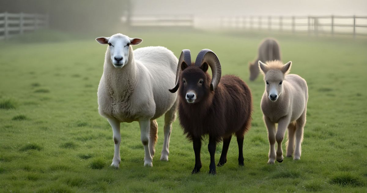 Le pecore, il montone e i pony di Camilla