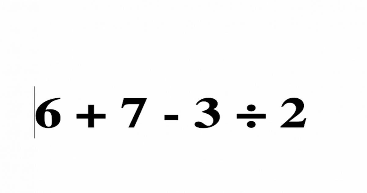 6+7-3÷2, l'equazione matematica non è così semplice: la "regola speciale"