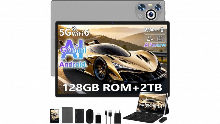 Tablet Android FHD da 10'' comperso di accessori ora in super sconto
