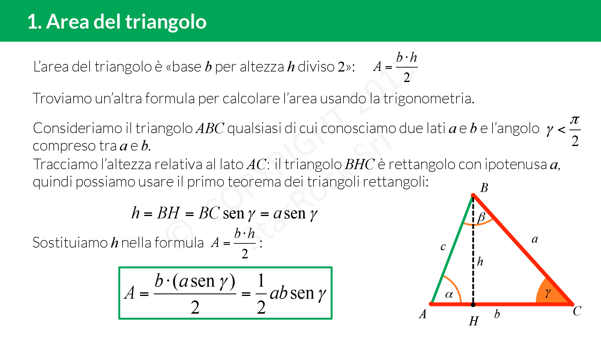 Triangoli: come calcolare l'area e il teorema della corda