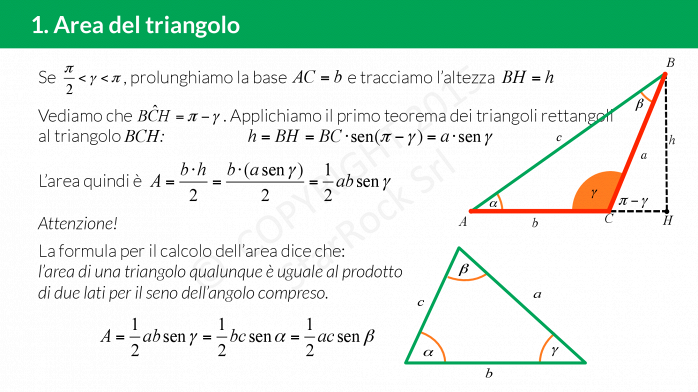 Triangoli: come calcolare l'area e il teorema della corda