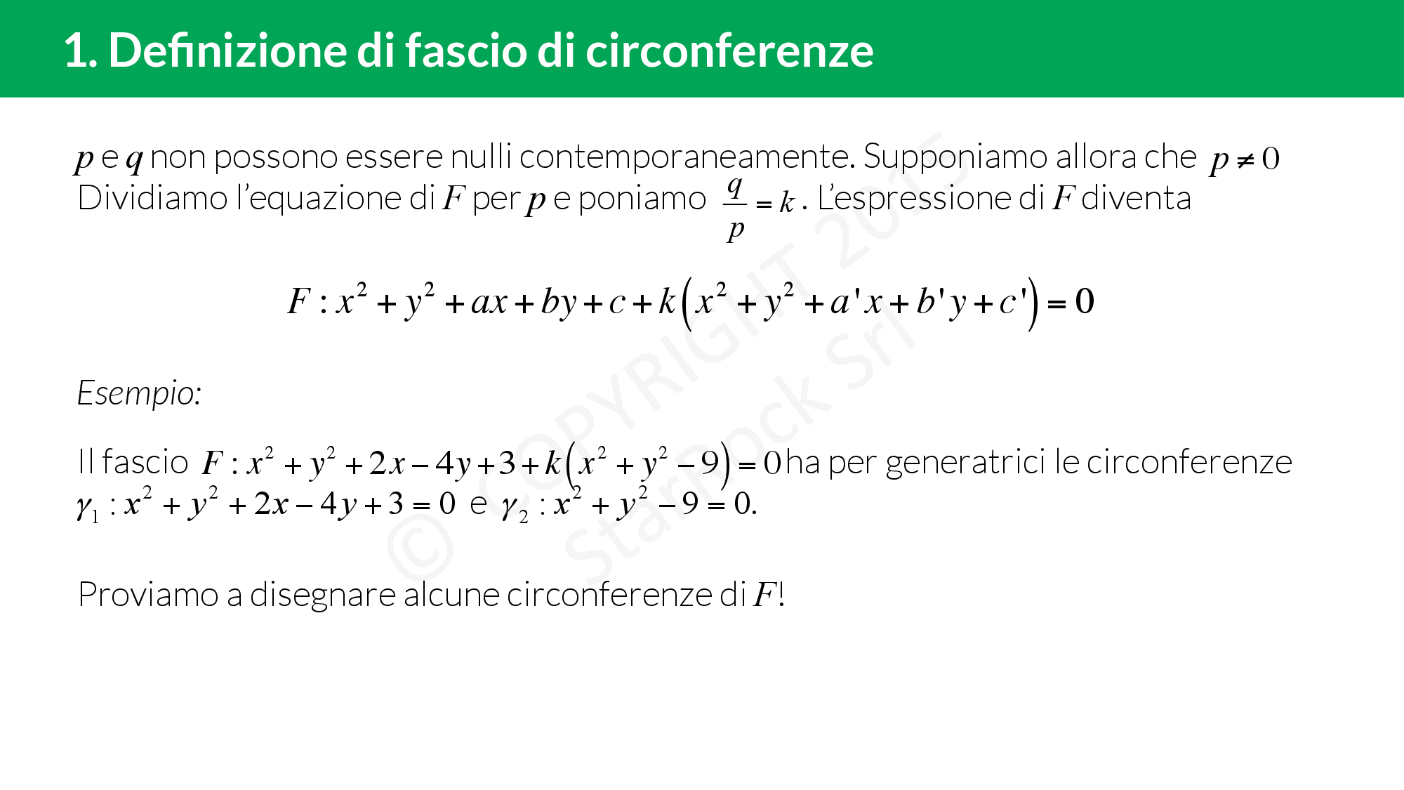 L'equazione di un fascio di circonferenze