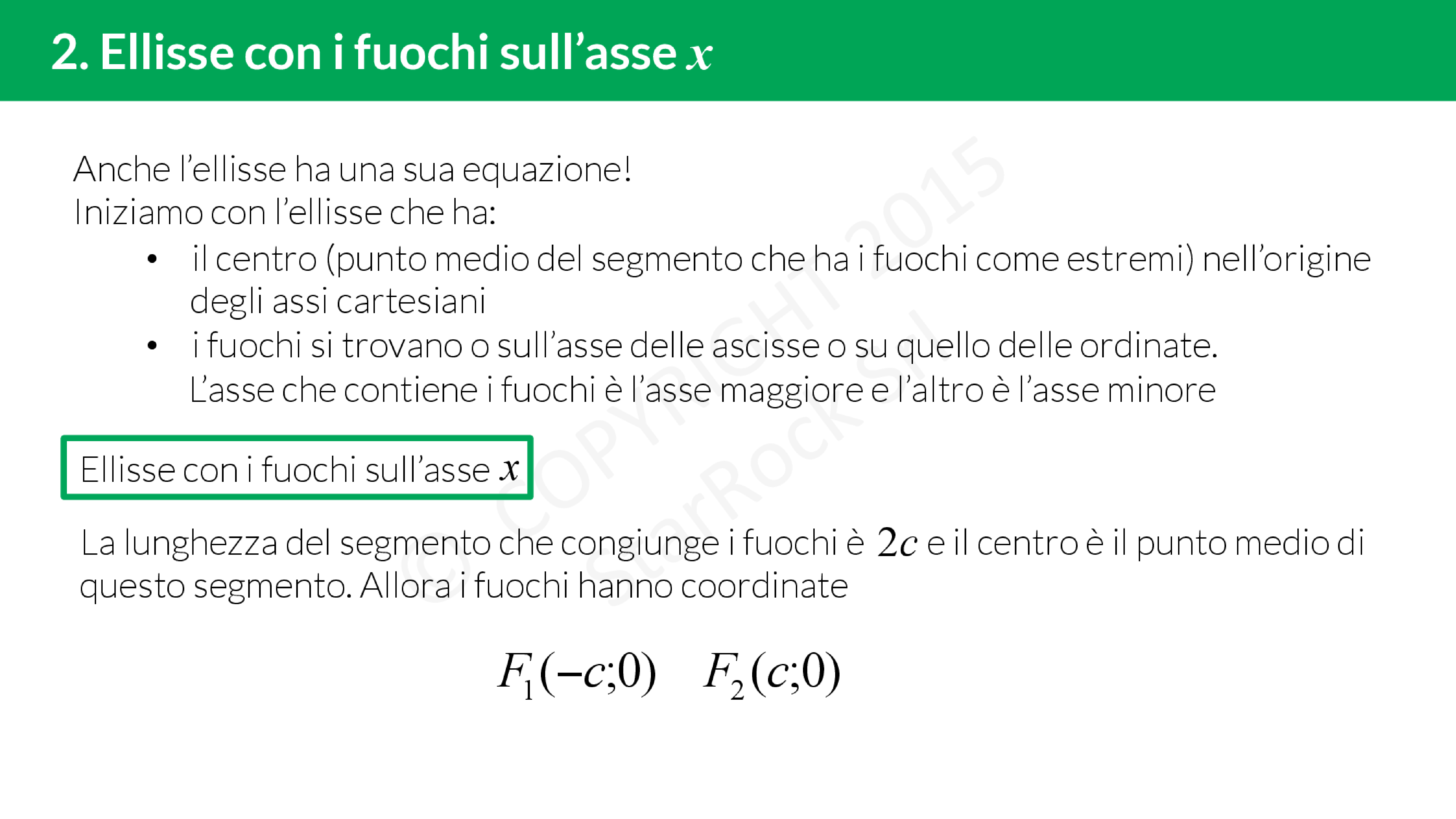 Equazione dell'ellisse: quali sono le caratteristiche