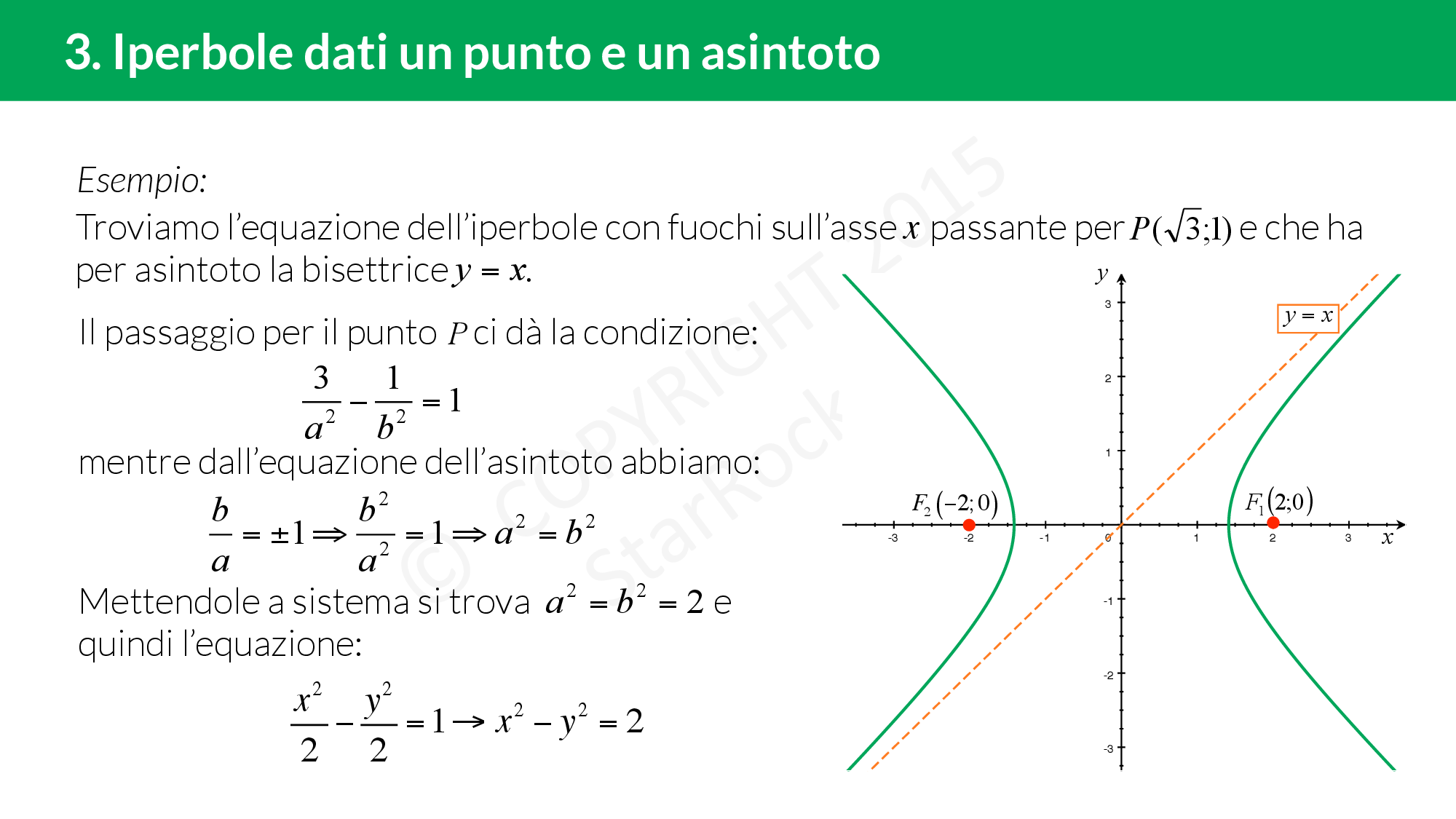 Iperbole: le condizioni per trovare l'equazione