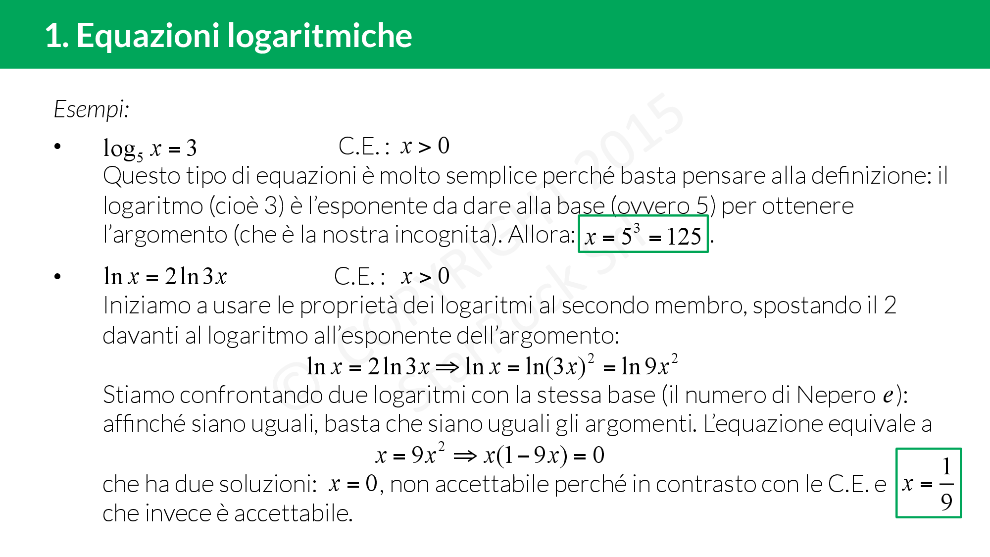 Equazioni logaritmiche: definizione e come risolverle