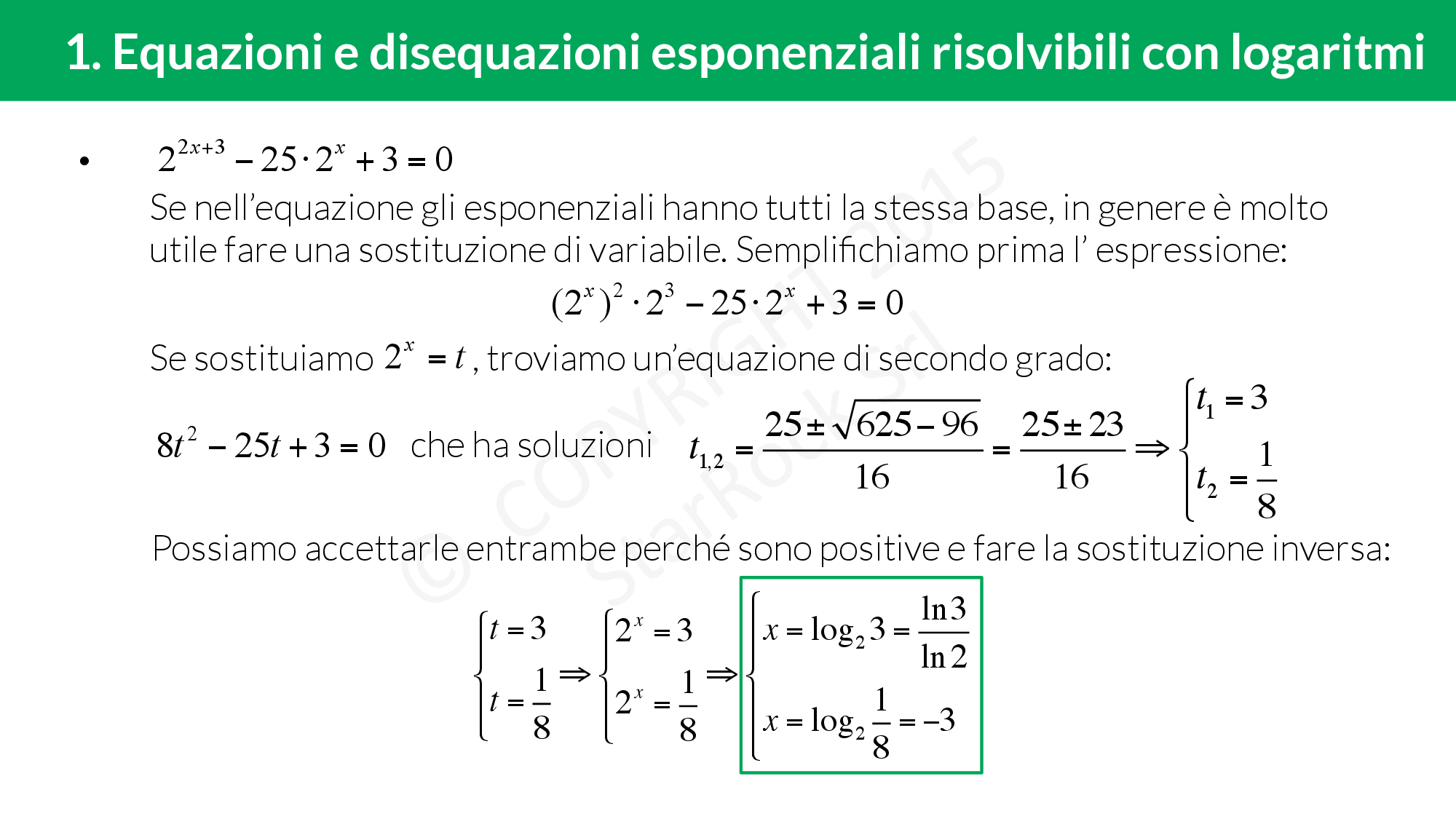 Equazioni e disequazioni esponenziali con logaritmi