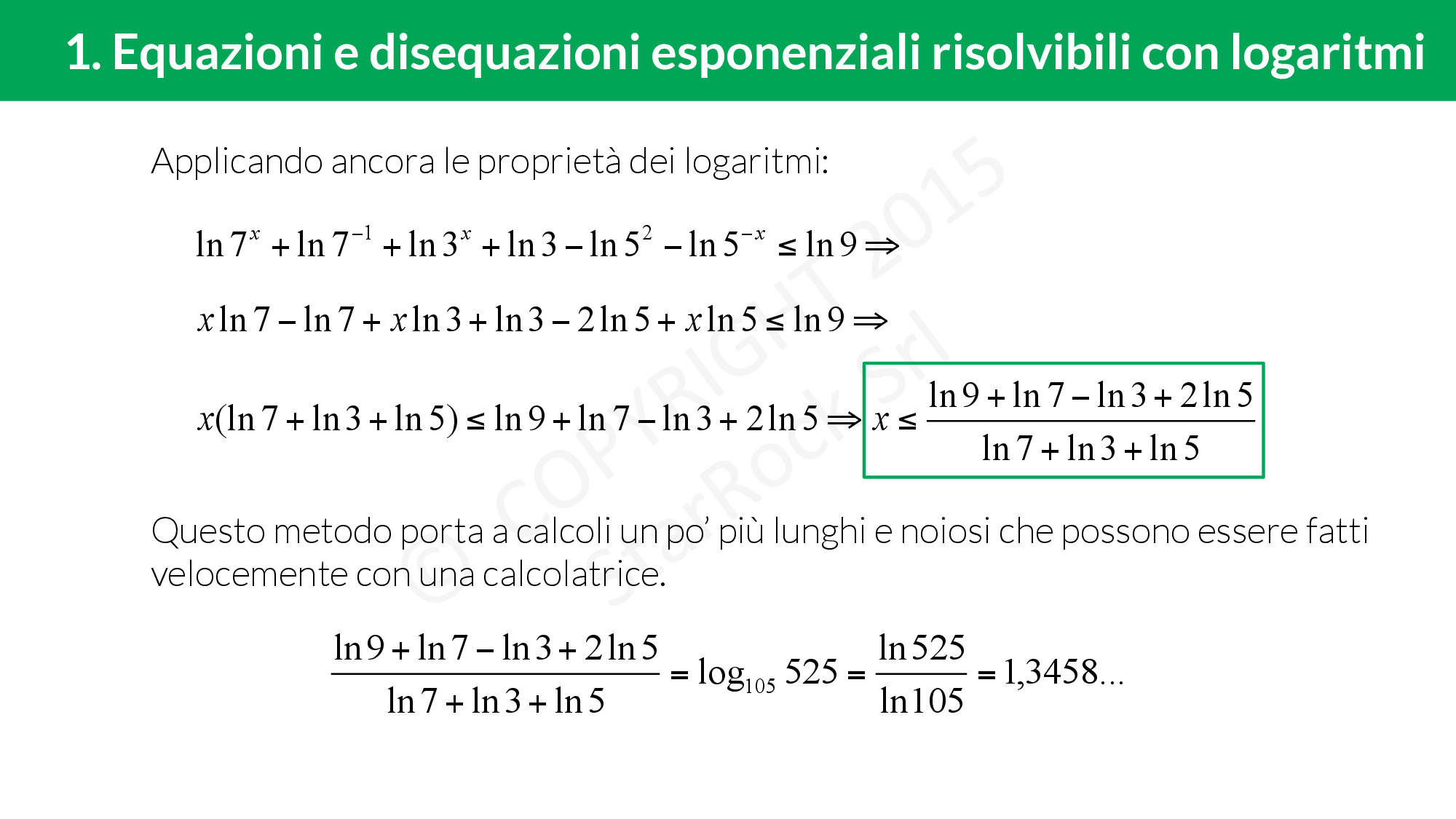 Equazioni e disequazioni esponenziali con logaritmi