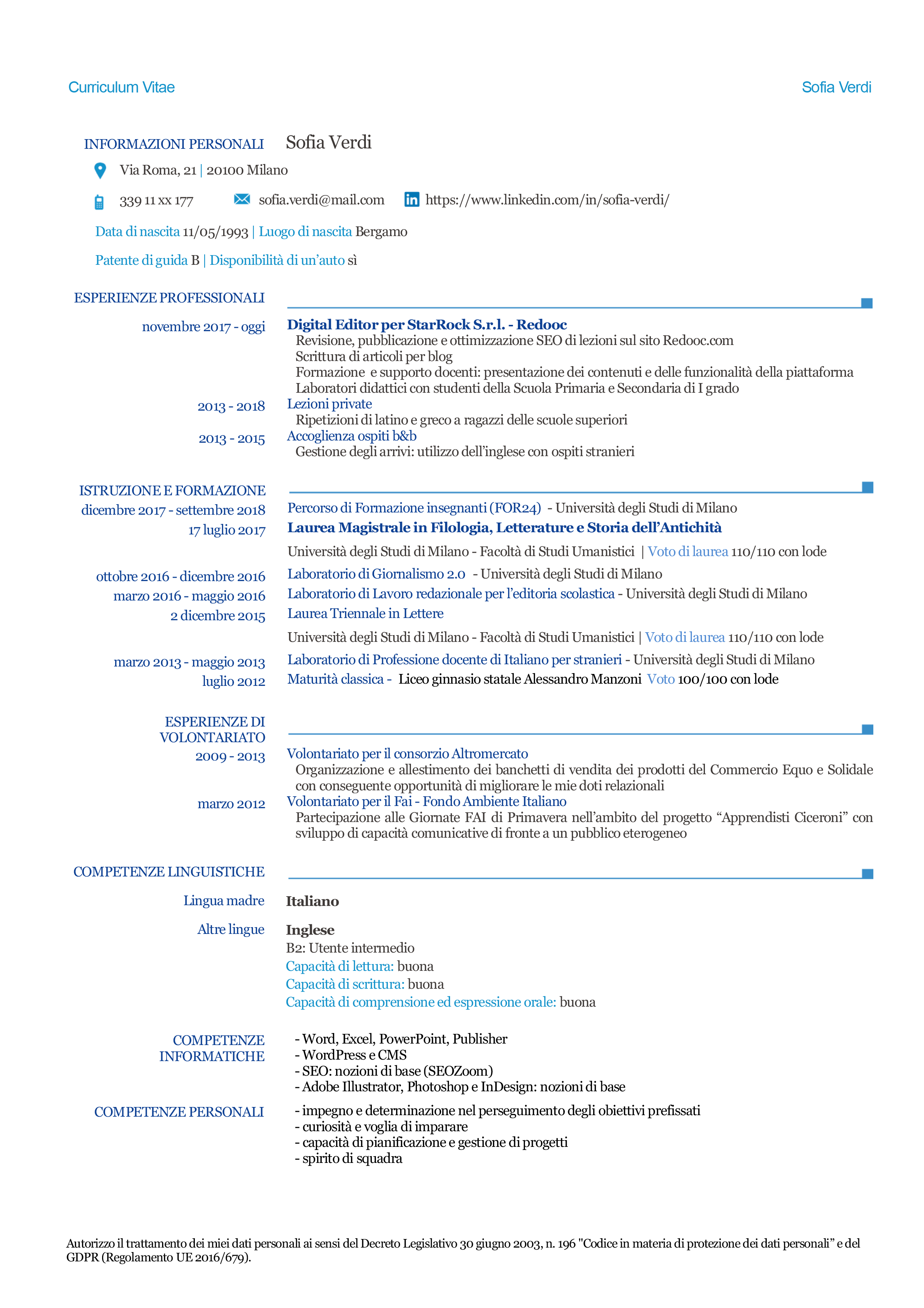 Curriculum vitae: come scriverne uno