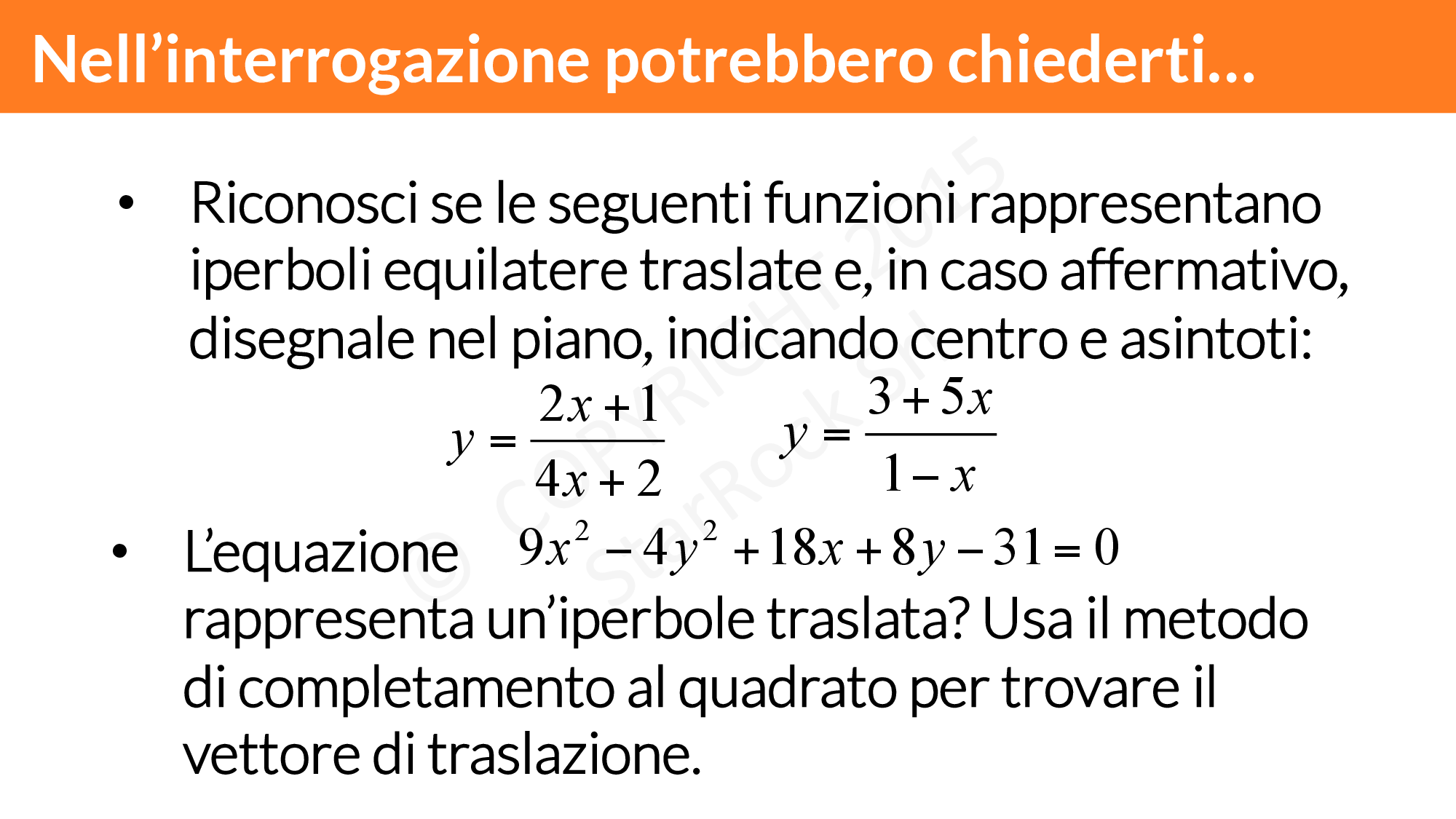 L'iperbole traslata: l'equazione della trasformazione