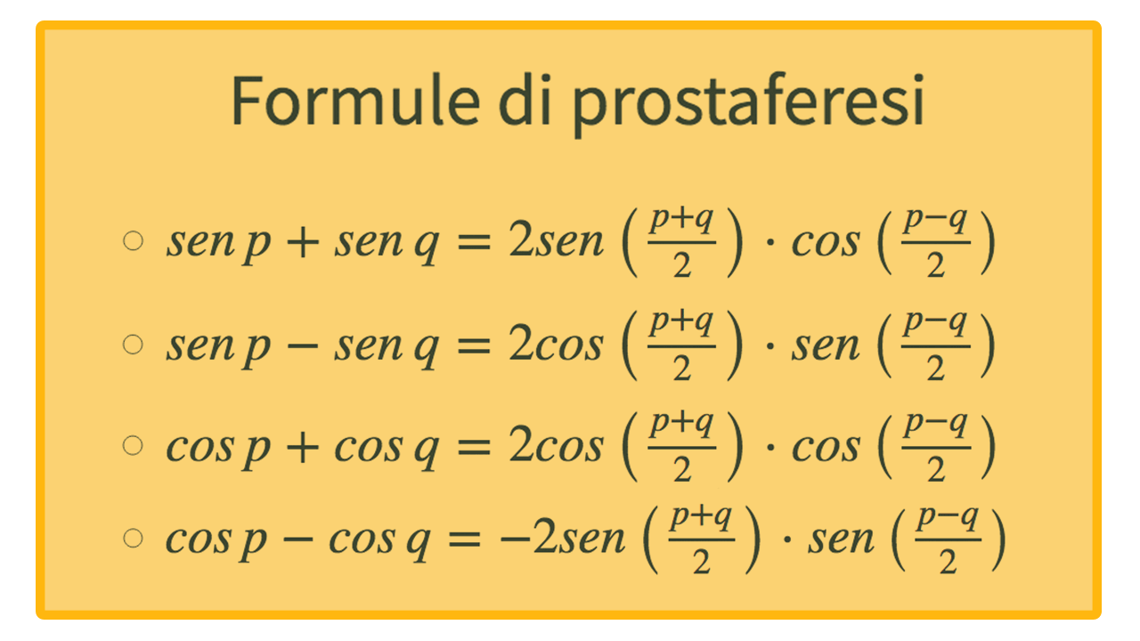 Formule di Werner e di prostaferesi