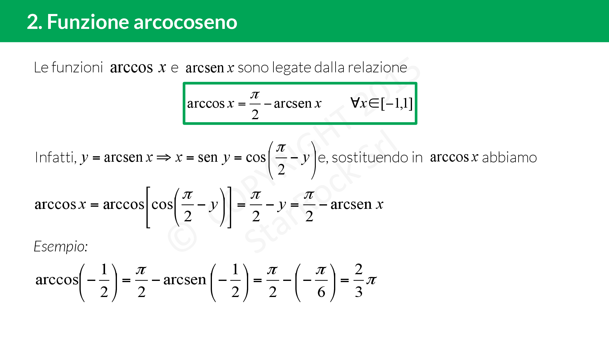 Funzioni goniometriche inverse: definizione