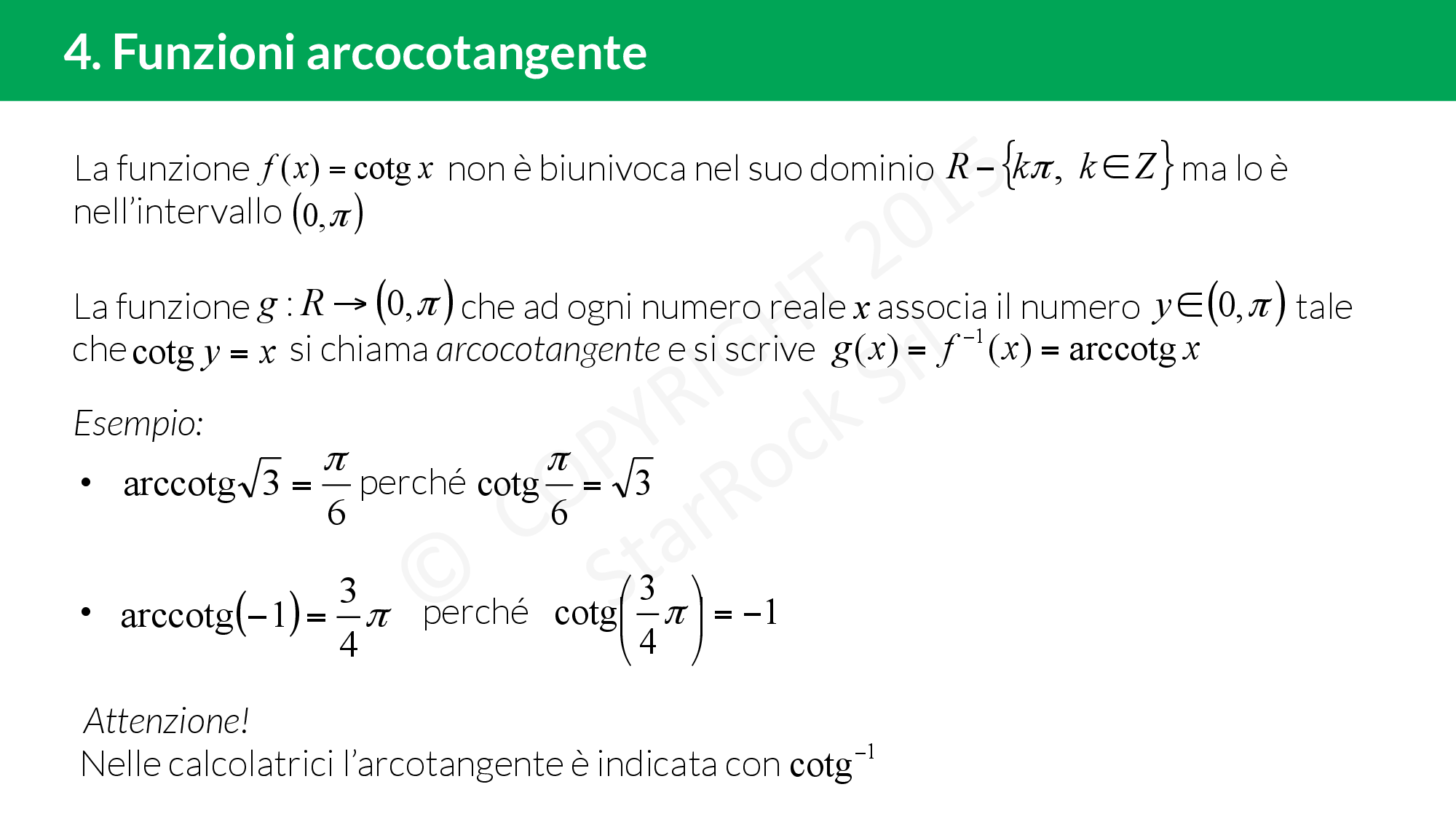 Funzioni Goniometriche Inverse Definizione