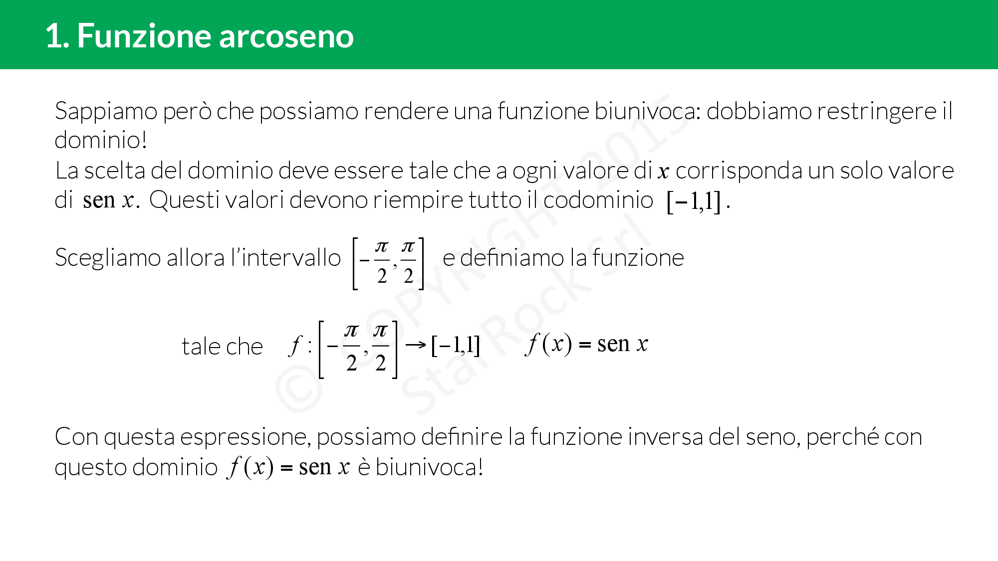 Funzioni goniometriche inverse: definizione