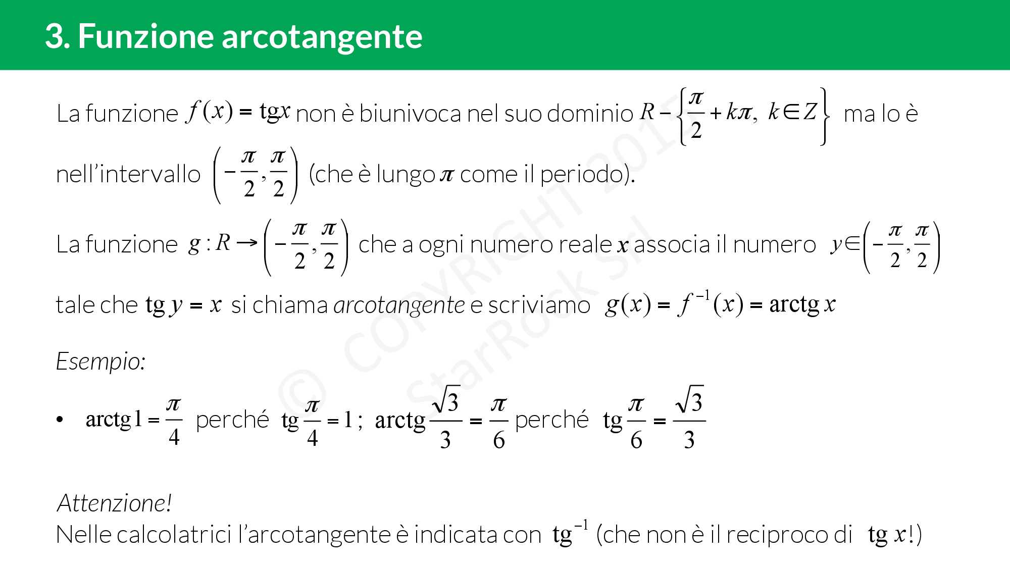 Funzioni goniometriche inverse: definizione