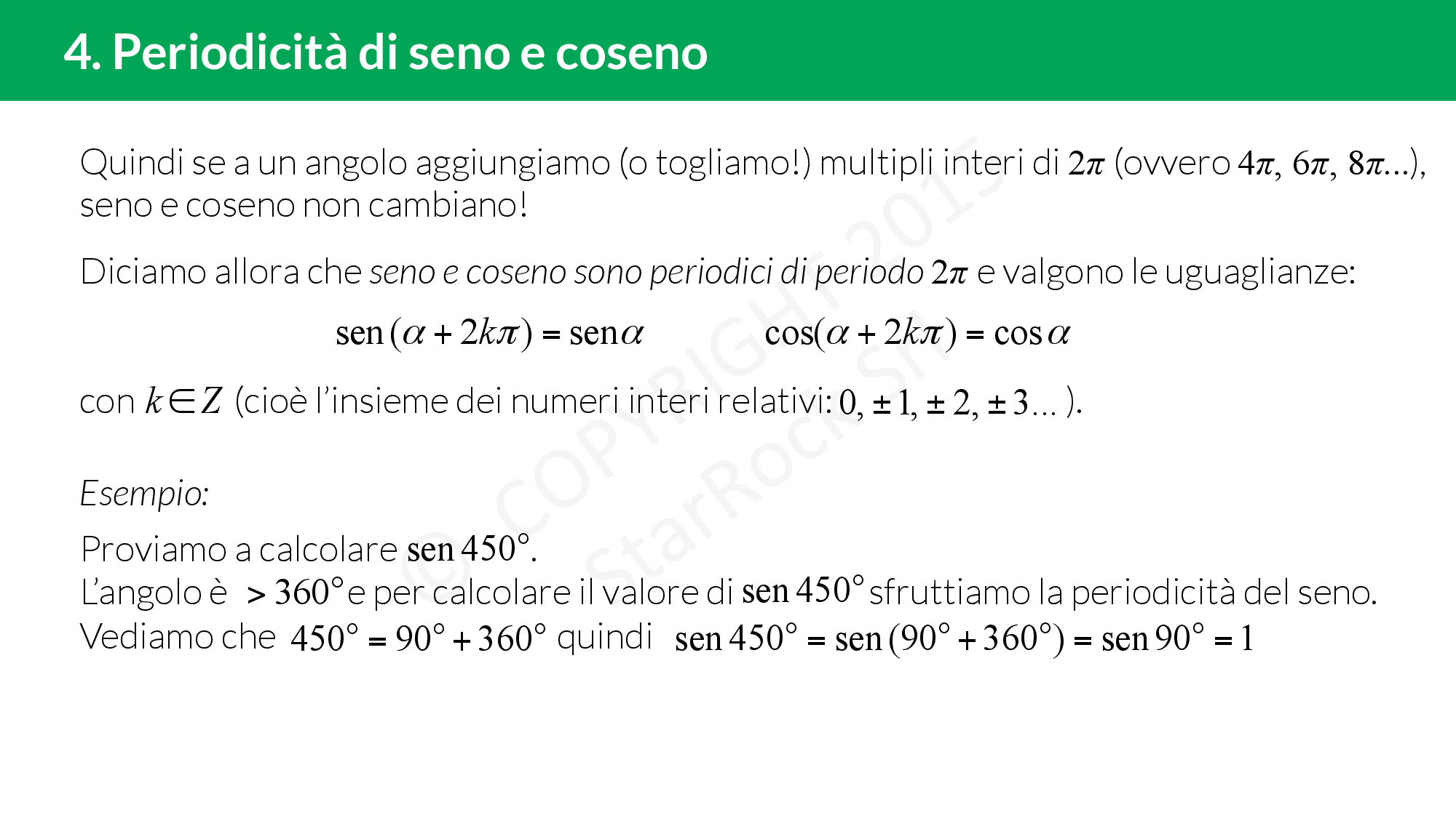 Geometria: seno e coseno degli angoli