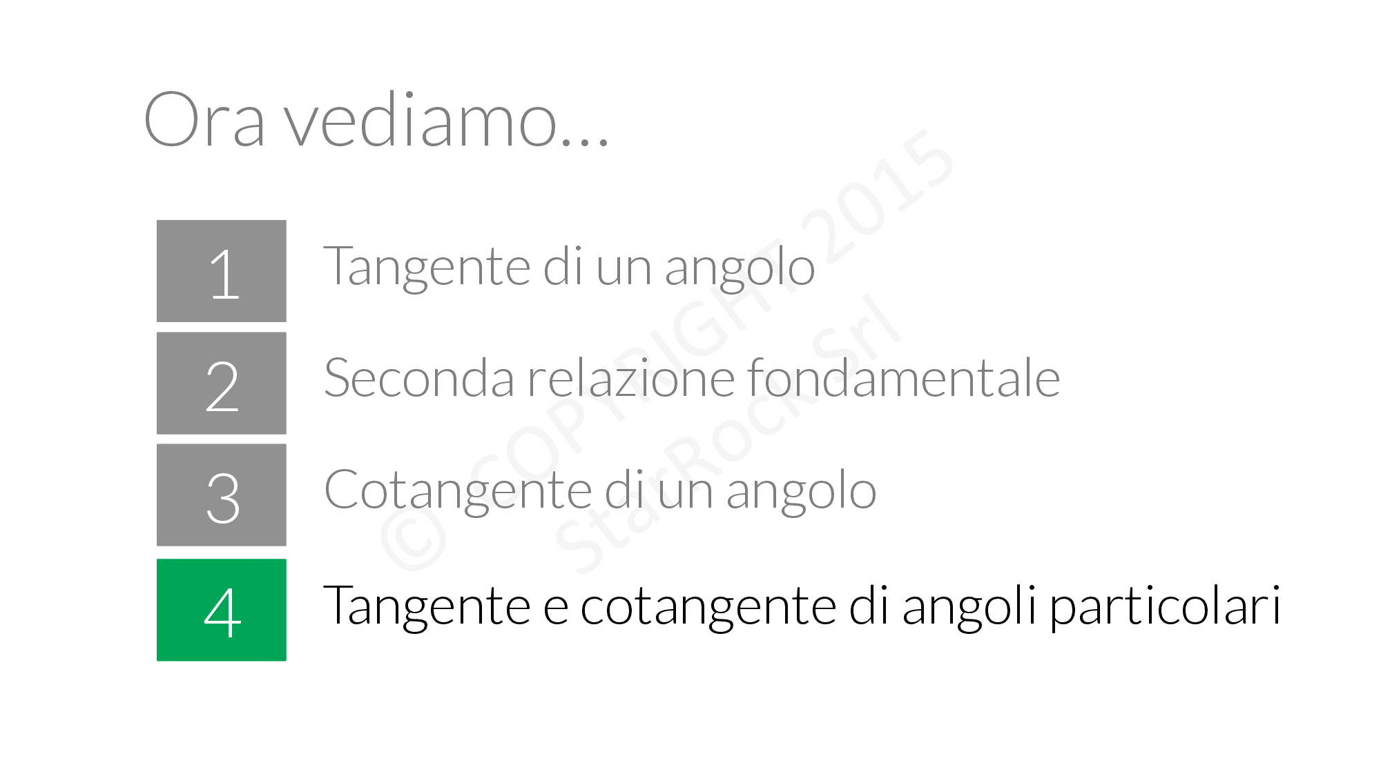 Tangente e cotangente: seconda relazione fondamentale