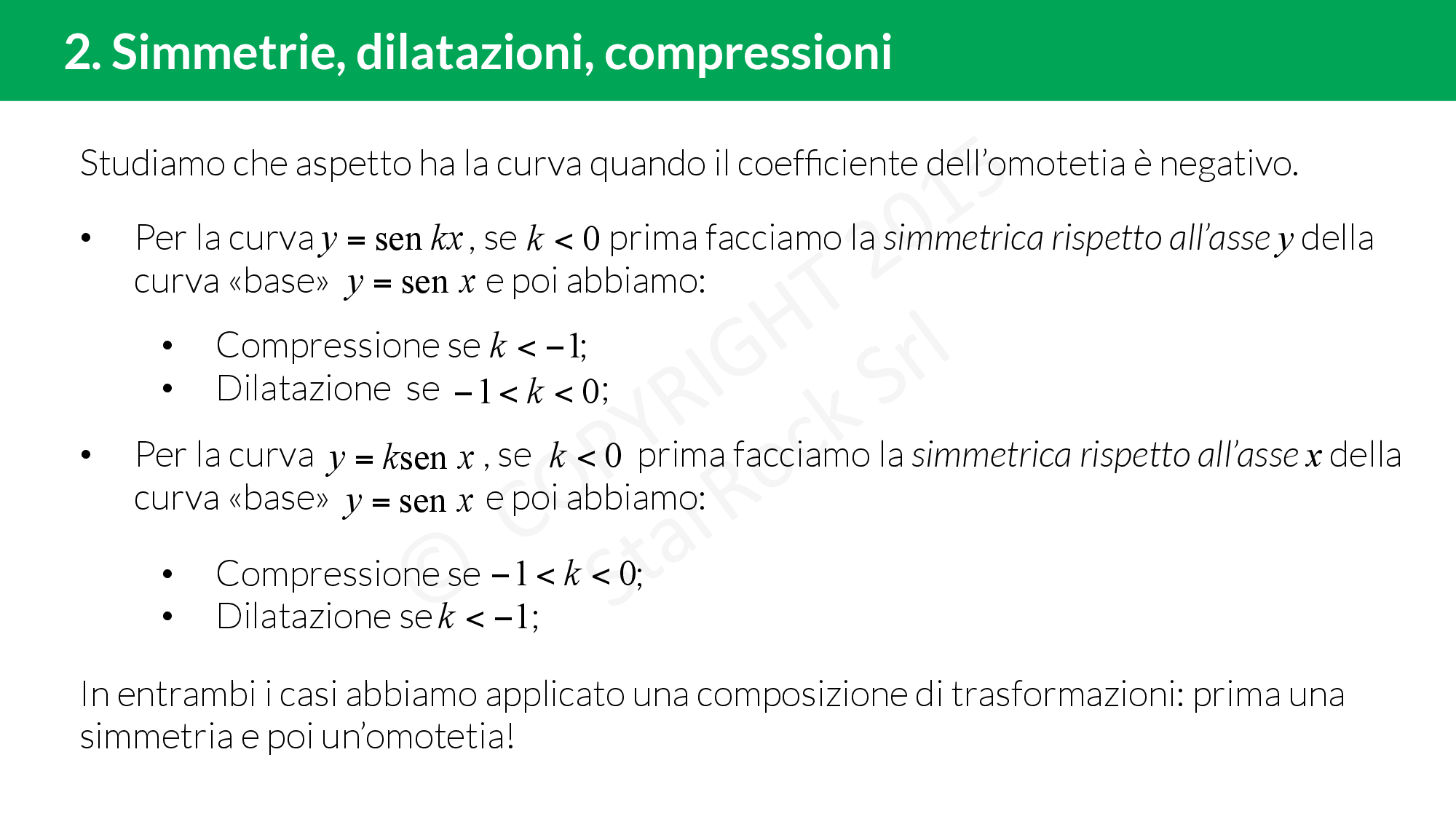Traslazioni Simmetrie E Omotetie Di Funzioni Goniometriche