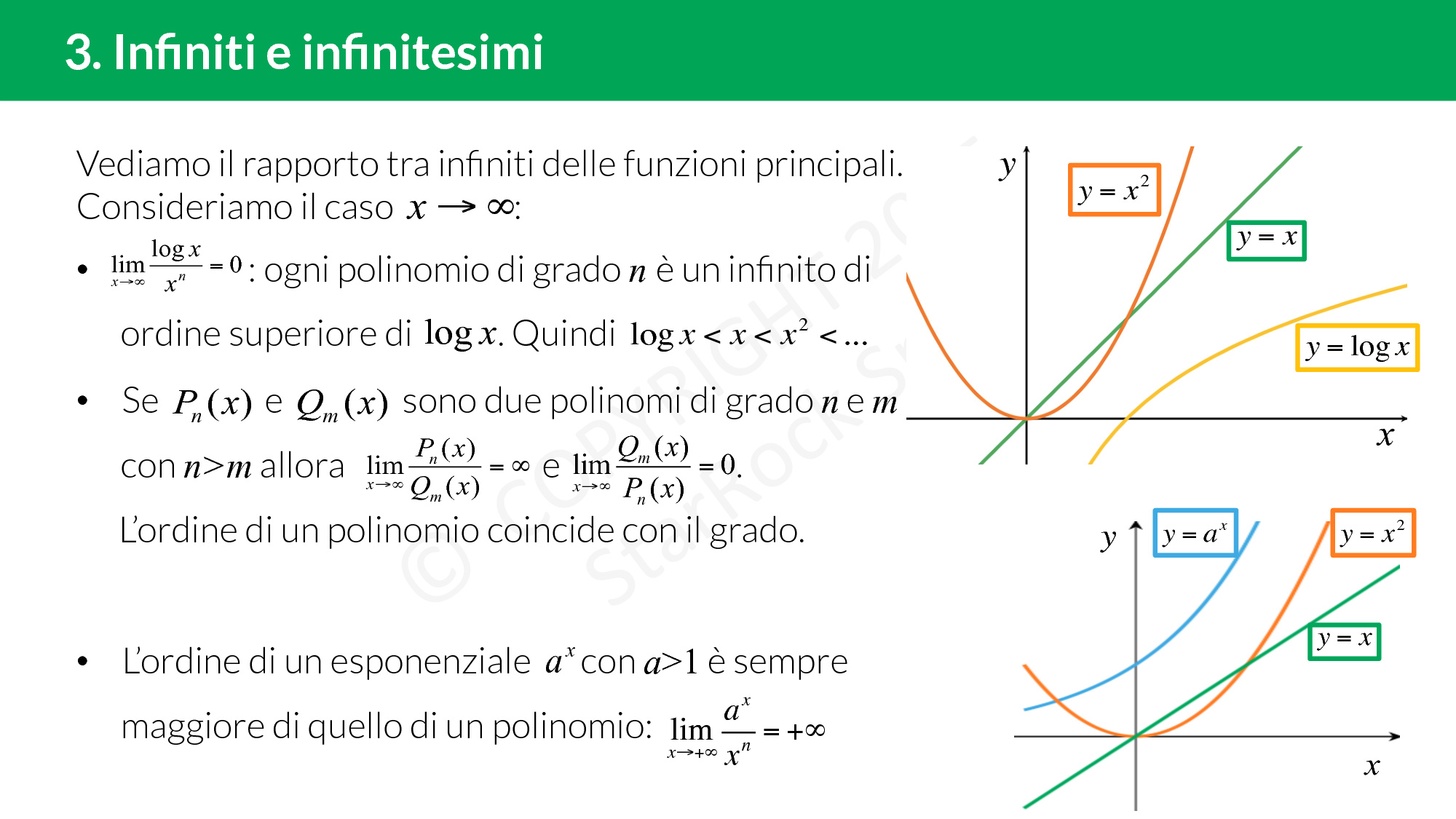 Teoremi di limiti, limiti notevoli, infiniti e infinitesimi