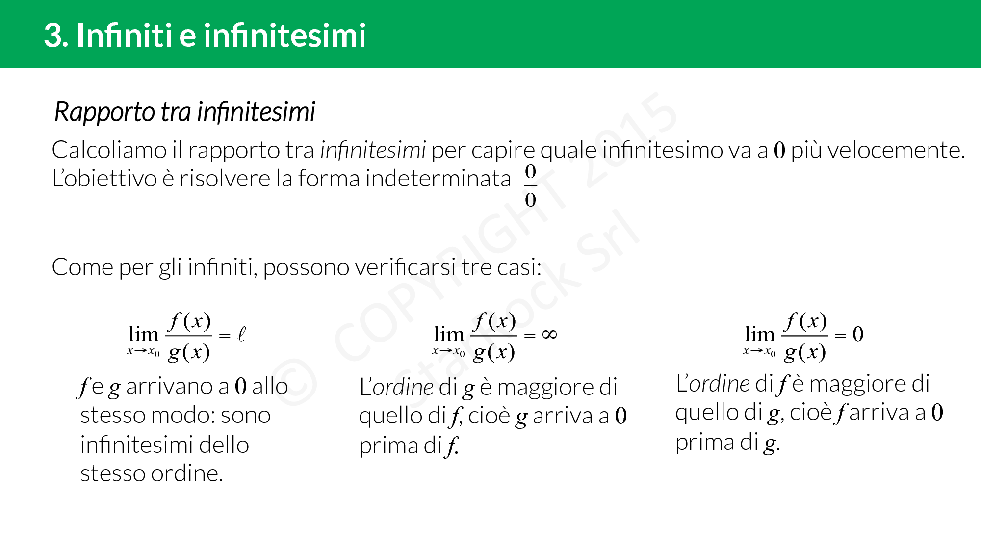 Teoremi di limiti, limiti notevoli, infiniti e infinitesimi