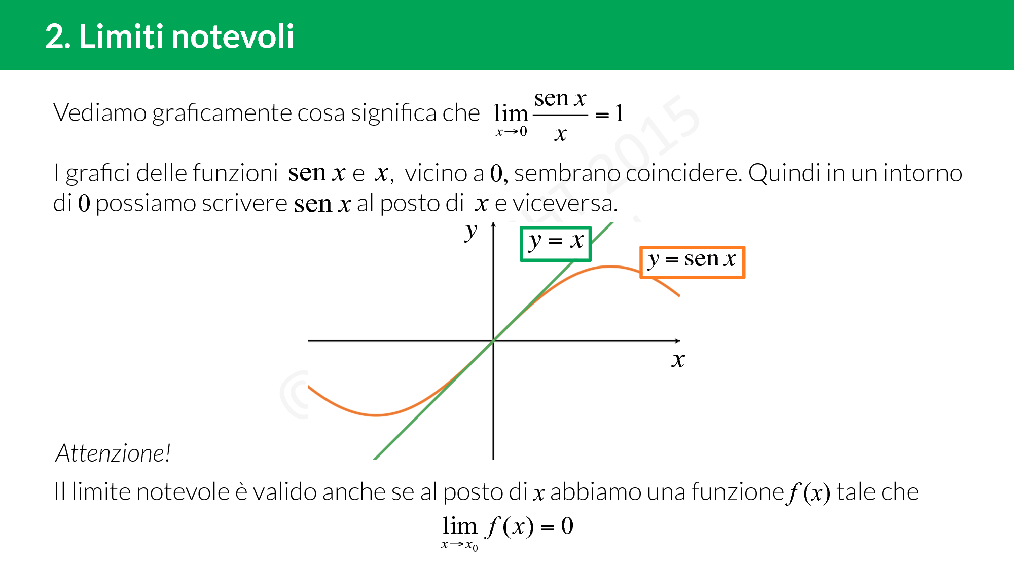 Teoremi di limiti, limiti notevoli, infiniti e infinitesimi