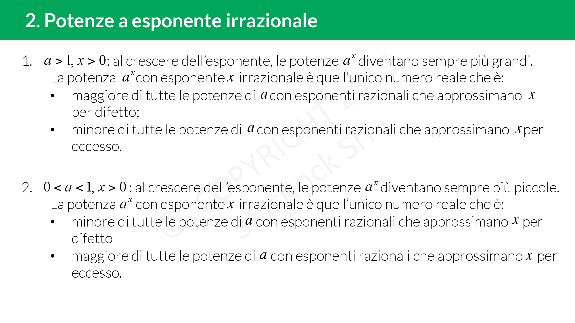 Le potenze: cos'è l'esponente razionale o irrazionale