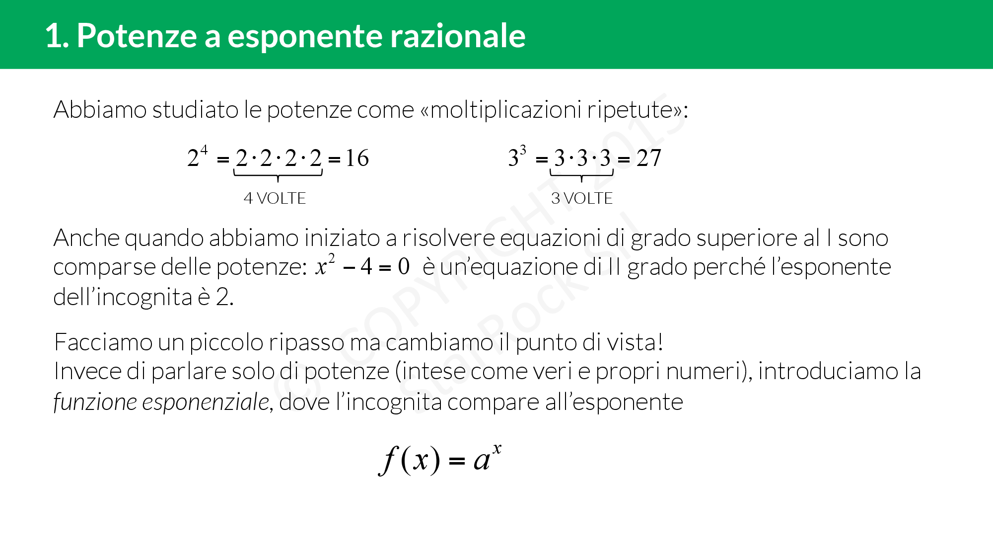 Le potenze: cos'è l'esponente razionale o irrazionale