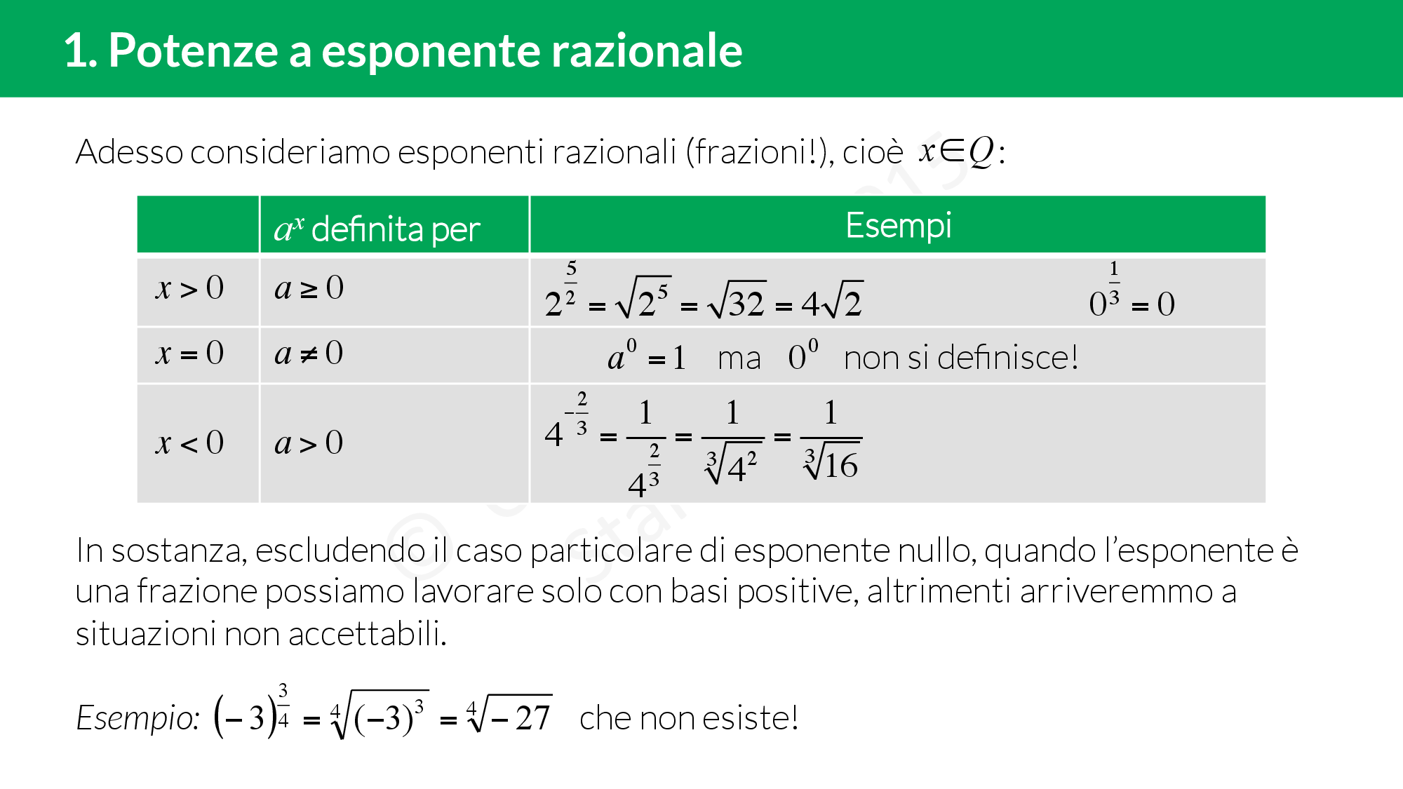 Le potenze: cos'è l'esponente razionale o irrazionale