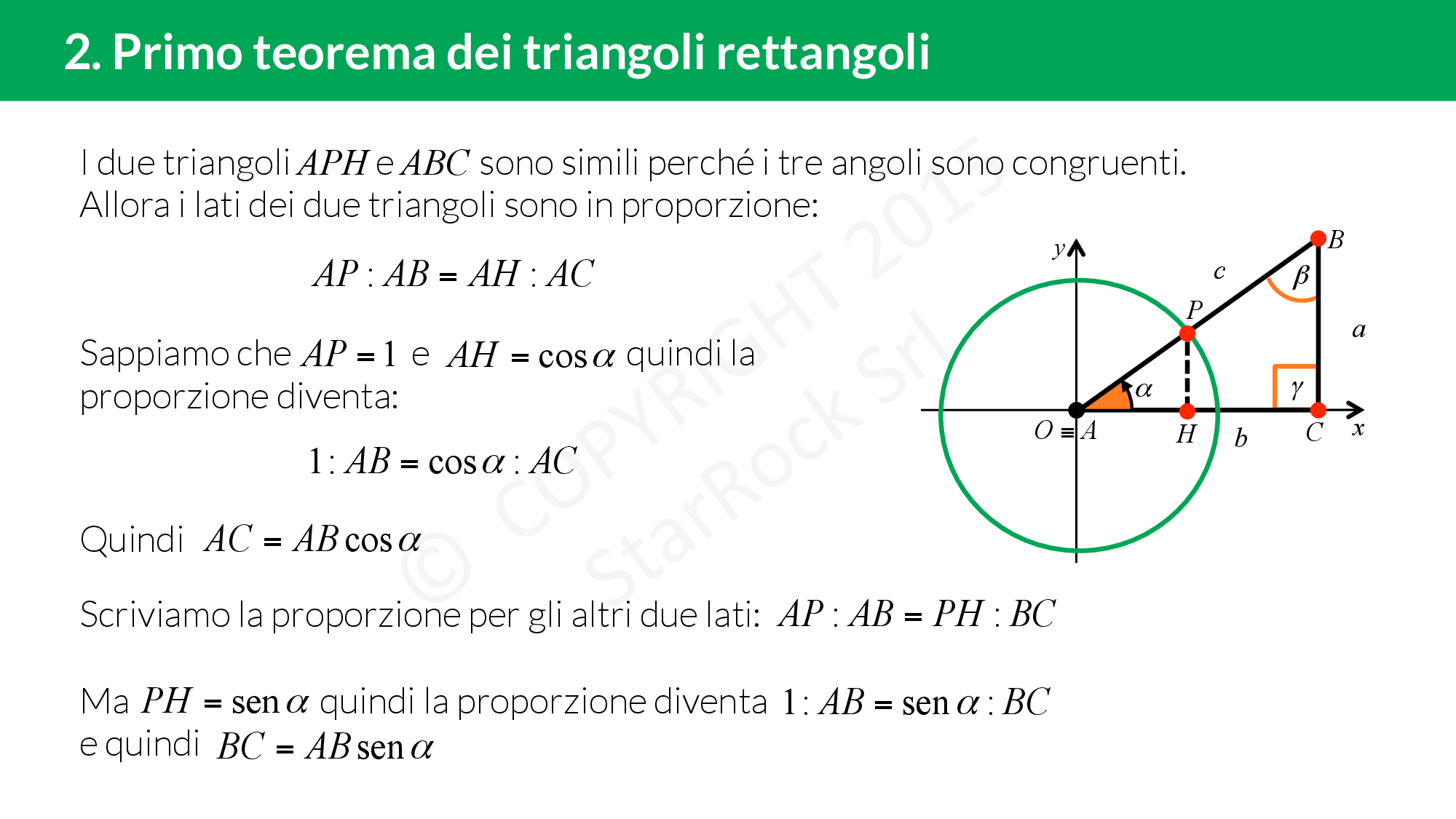 Triangolo rettangolo: i due teoremi di trigonometria