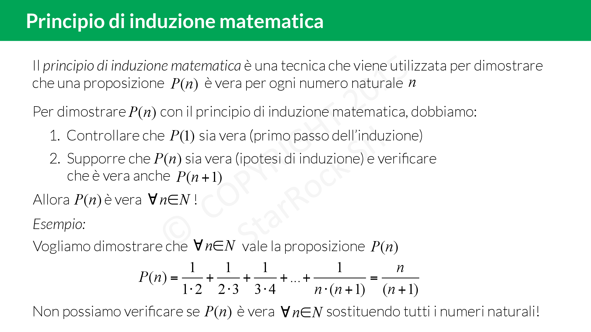 Principio di induzione matematica: come si dimostra