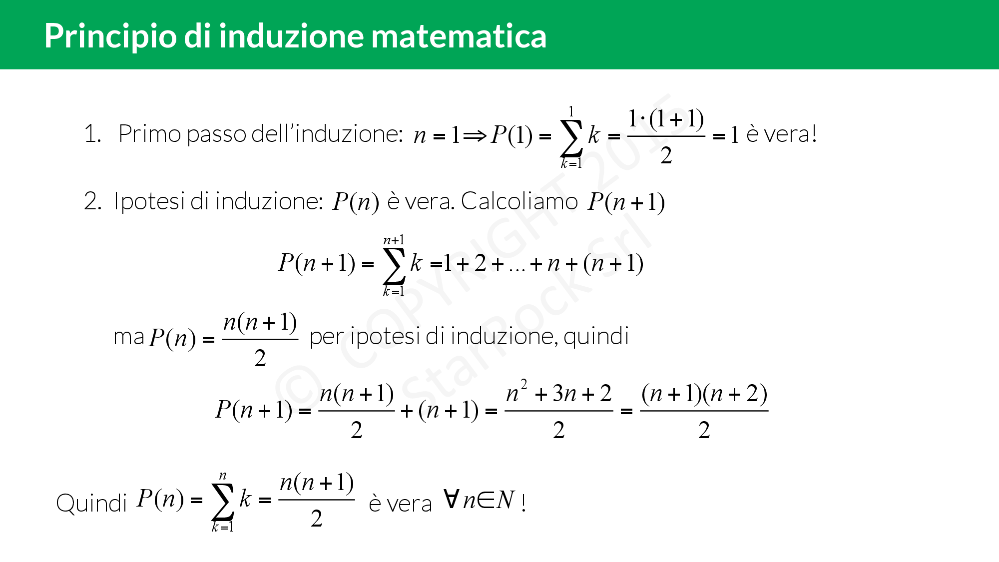 Principio di induzione matematica: come si dimostra