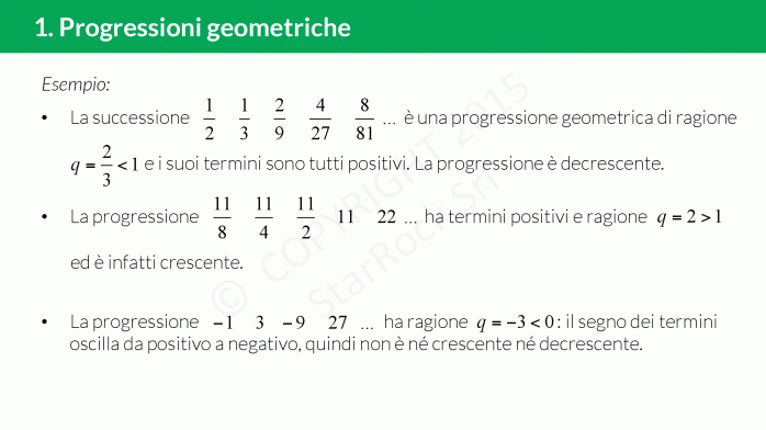 Progressioni geometriche: tutte le relazioni e proprietà